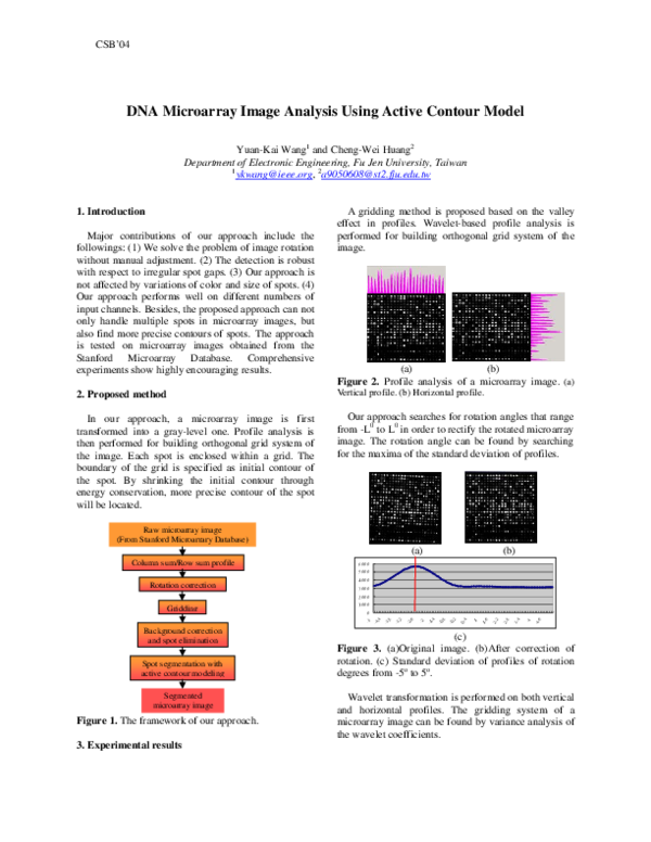 (PDF) DNA Microarray Image Analysis Using Active Control Model