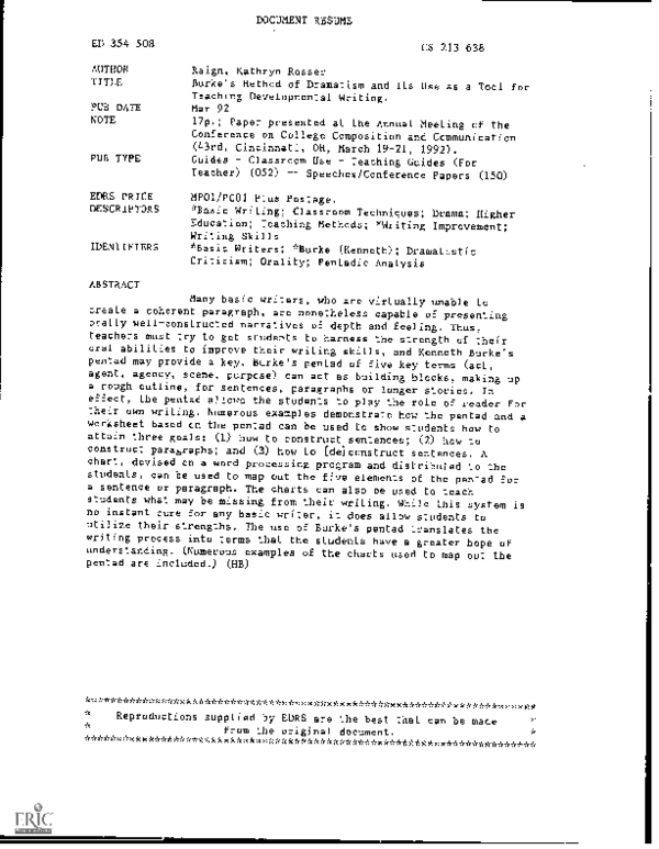 (PDF) Burke's Method of Dramatism and Its Use as a Tool for Teaching ...