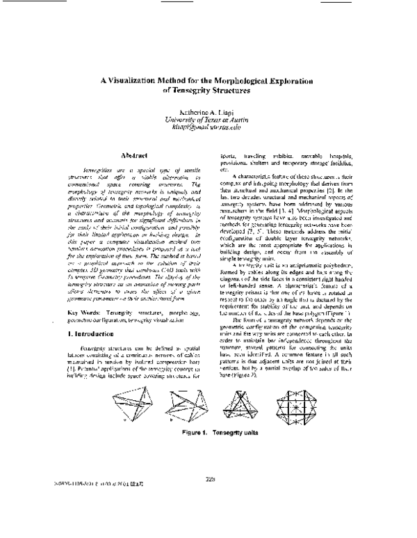 (PDF) A visualization method for the morphological exploration of tensegrity structures