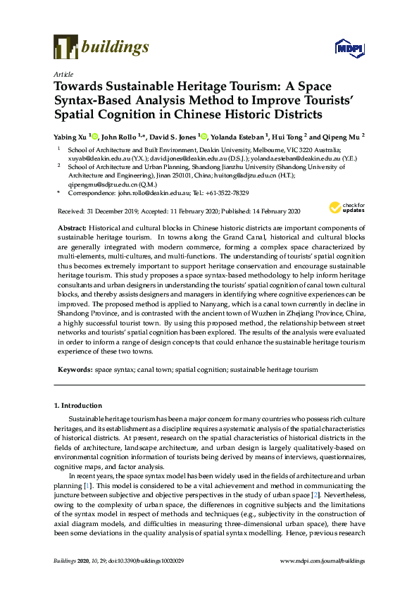 (PDF) Towards Sustainable Heritage Tourism: A Space Syntax-Based Analysis Method to Improve ...