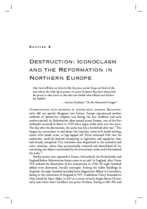 (PDF) Destruction: Iconoclasm and the Reformation in Northern Europe