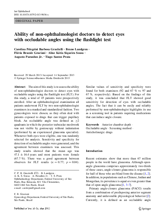 Ability of non-ophthalmologist doctors to detect eyes with occludable ...