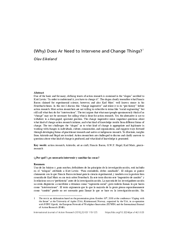 (PDF) (Why) Does Ar Need to Intervene and Change Things?