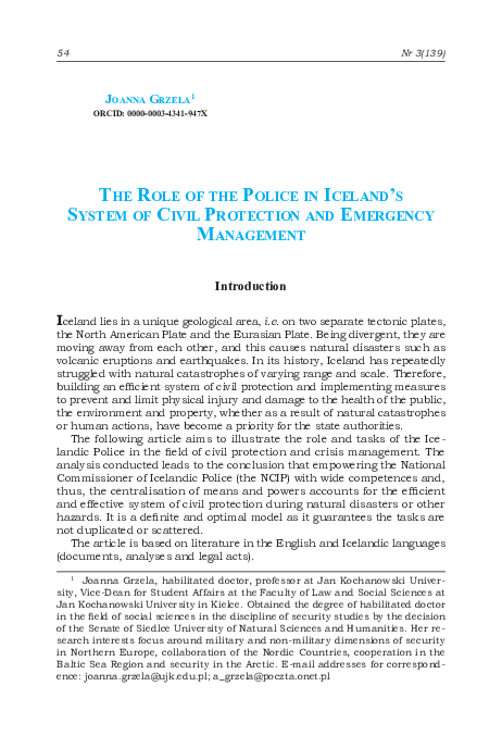 (PDF) The Role of the Police in Iceland’s System of Civil Protection ...