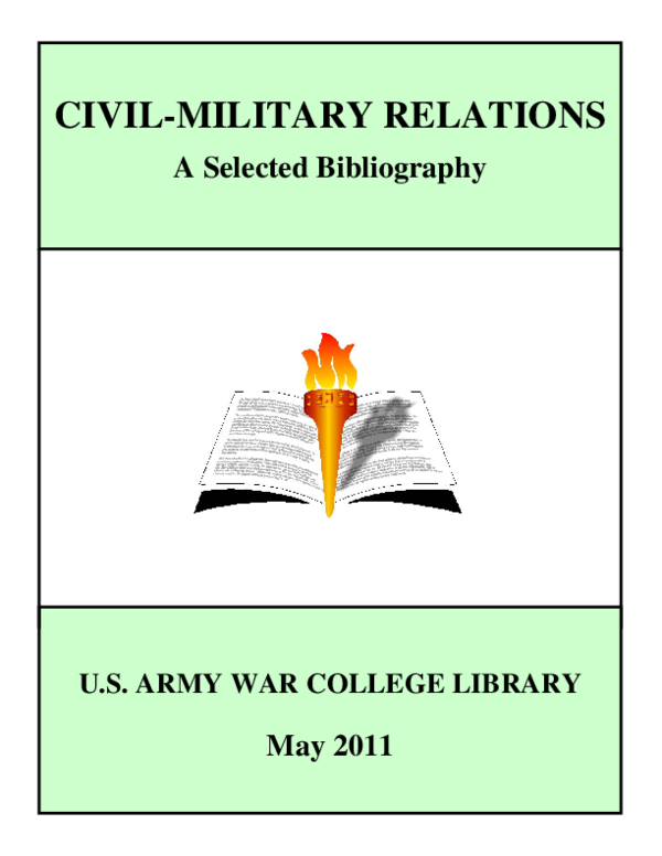 (PDF) Civil-Military Relations: A Selected Bibliography