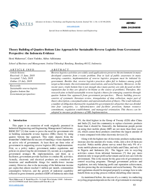 (PDF) Theory Building of Quattro Bottom Line Approach for Sustainable ...