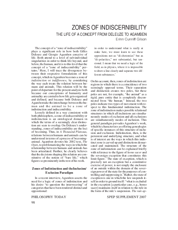 (PDF) Zones of Indiscernibility: the Life of a Concept from Deleuze to ...