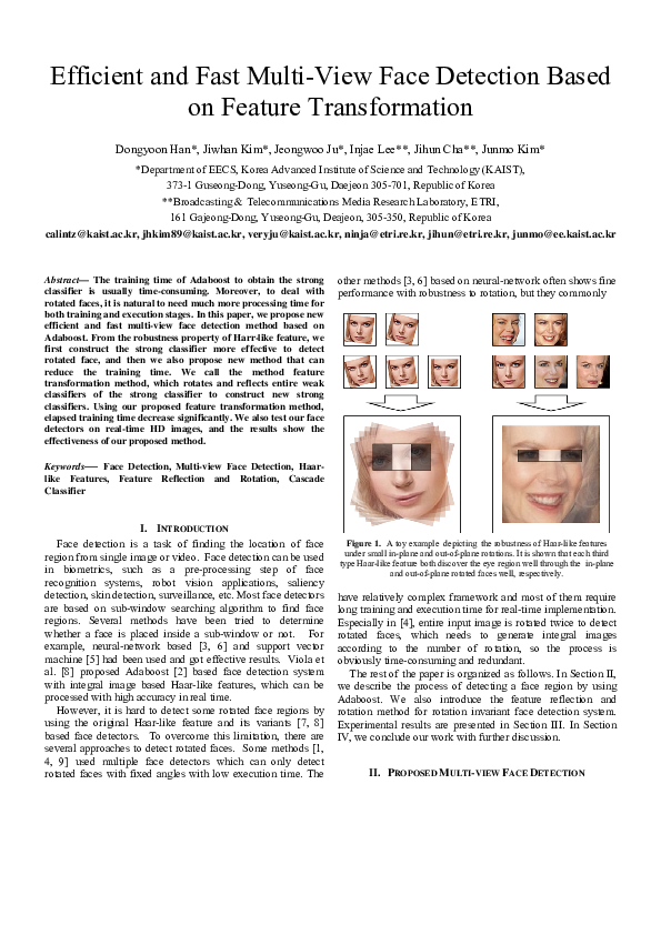 (PDF) Efficient and fast multi-view face detection based on feature ...