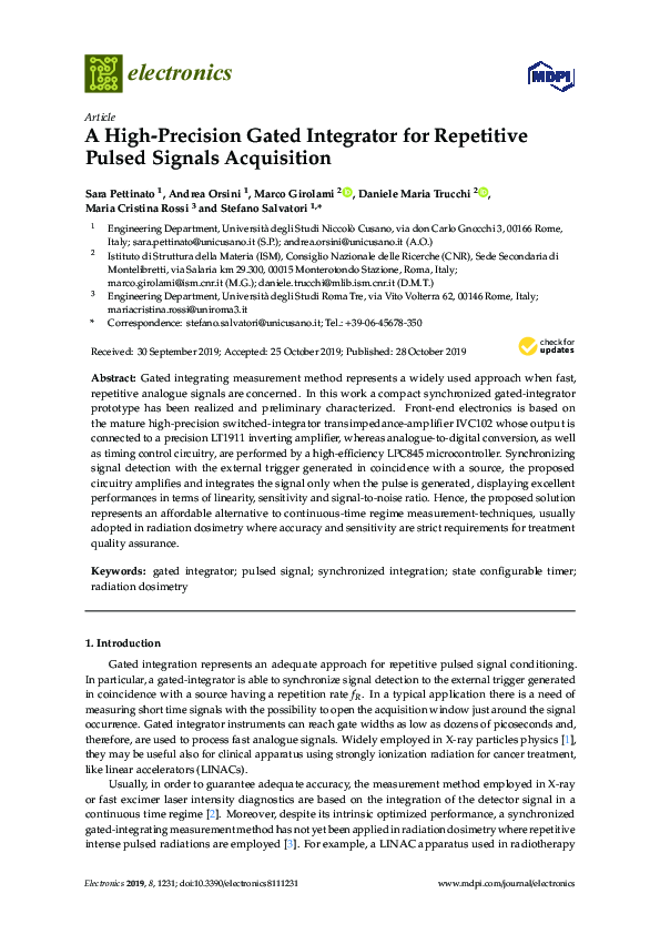 (PDF) A High-Precision Gated Integrator for Repetitive Pulsed Signals ...