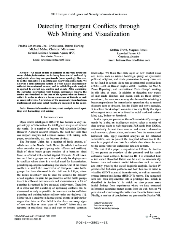 (PDF) Detecting Emergent Conflicts through Web Mining and Visualization