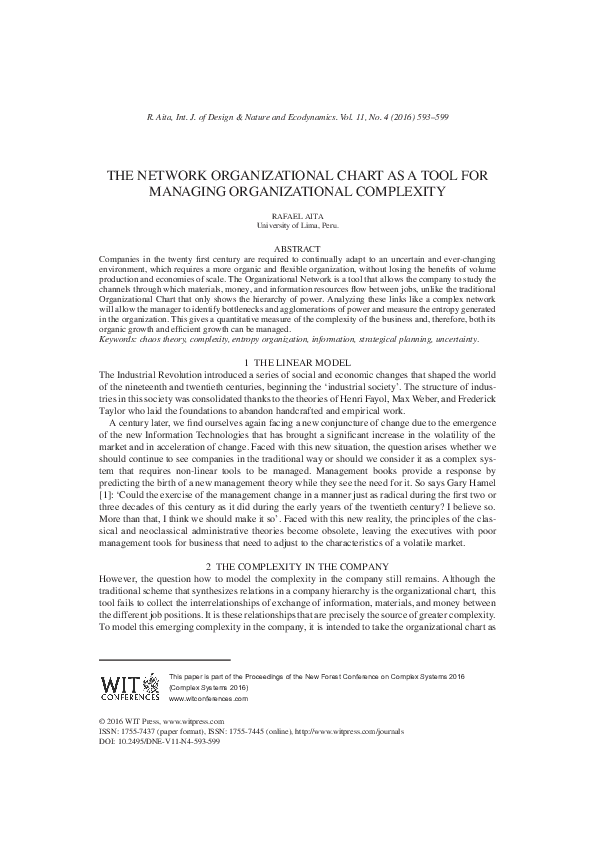 (PDF) The network organizational chart as a tool for managing ...