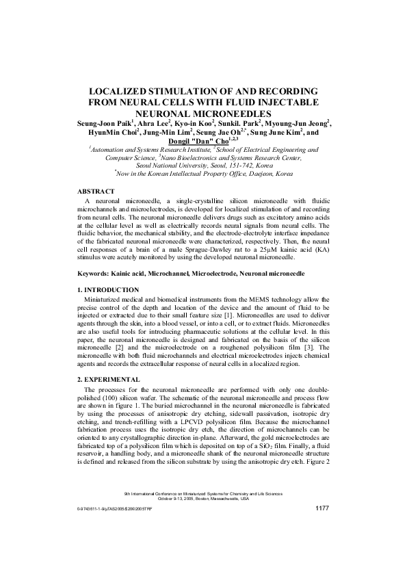 (PDF) Localized stimulation and recording from neural cells with fluid ...