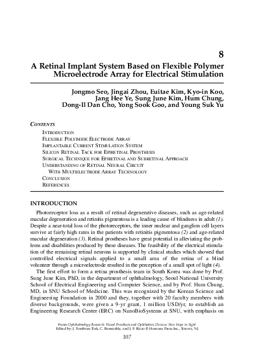 (PDF) A Retinal Implant System Based on Flexible Polymer Microelectrode ...