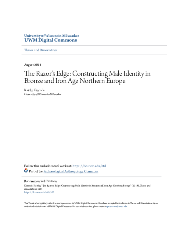 (PDF) The Razor's Edge: Constructing Male Identity in Bronze and Iron ...