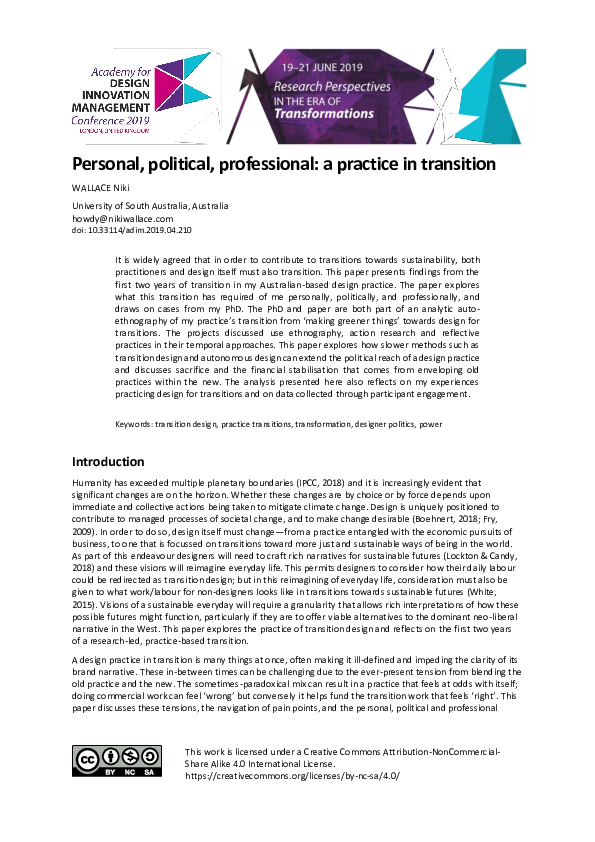 (PDF) Personal, political, professional