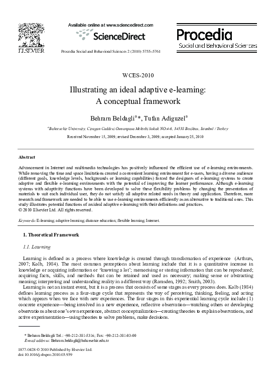 (PDF) Illustrating an ideal adaptive e-learning: A conceptual framework