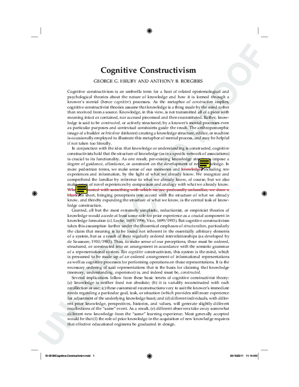 (PDF) Cognitive Constructivism (proof with edits)
