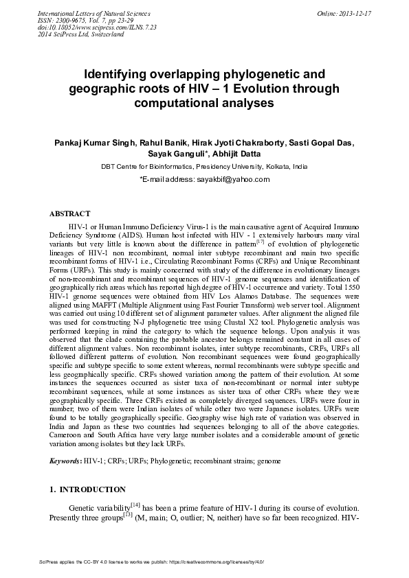 (PDF) Identifying Overlapping Phylogenetic and Geographic Roots of HIV ...
