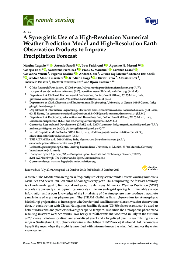 (PDF) A Synergistic Use of a High-Resolution Numerical Weather ...