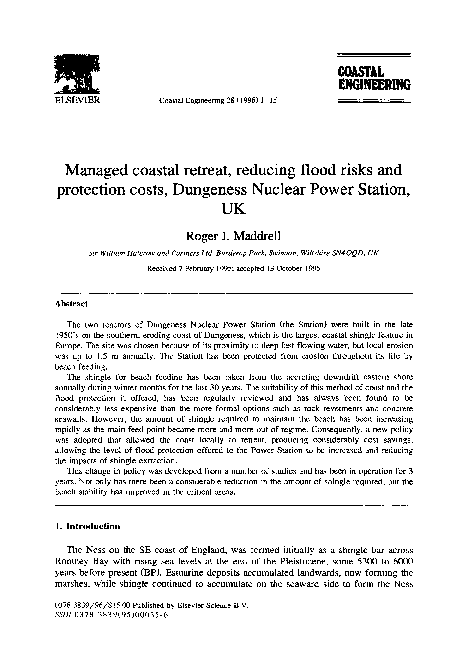 (PDF) Managed coastal retreat, reducing flood risks and protection ...