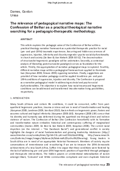 (PDF) The relevance of pedagogical narrative maps: The Confession of ...