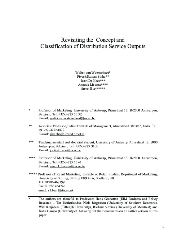 (PDF) Revisiting the Concept and Classification of Distribution Service ...