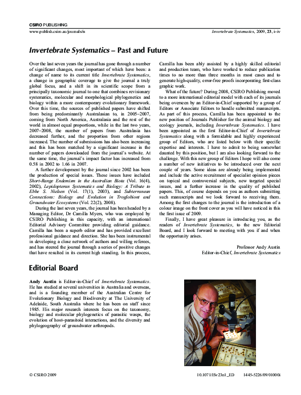 (PDF) Invertebrate Systematics — Past and Future