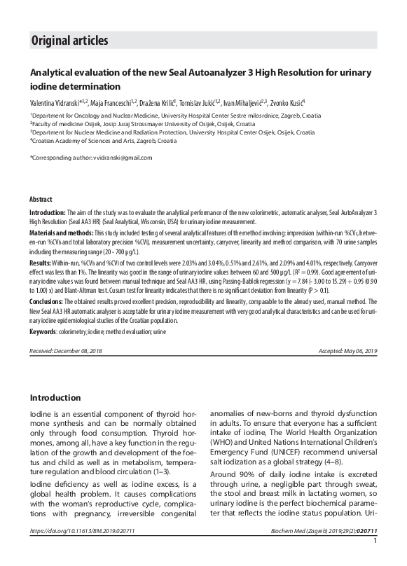 (PDF) Analytical evaluation of the new Seal Autoanalyzer 3 High ...