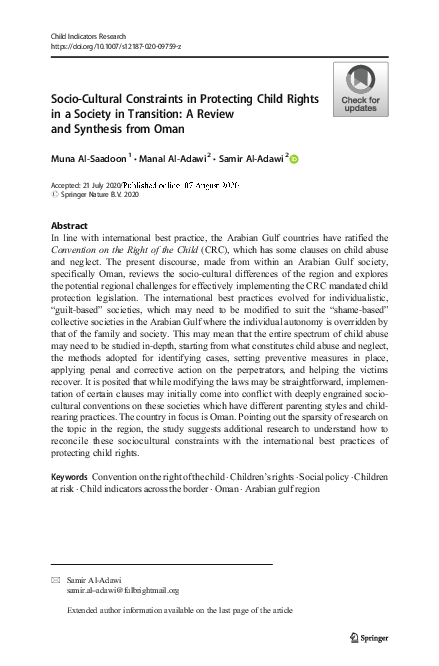 (PDF) Socio-Cultural Constraints in Protecting Child Rights in a ...