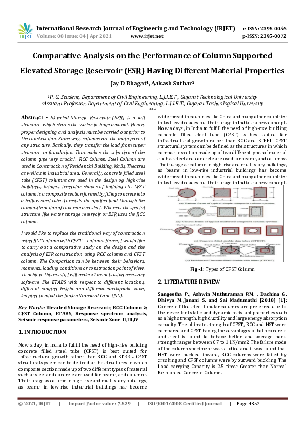 (PDF) IRJET- Comparative Analysis on the Performance of Column ...