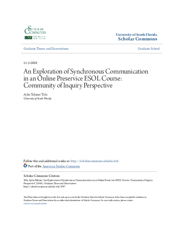(PDF) Community of Inquiry Perspective