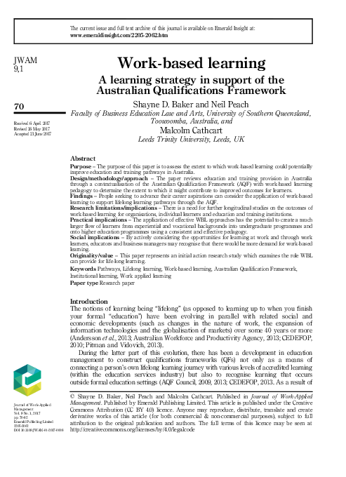 (PDF) Work-based learning