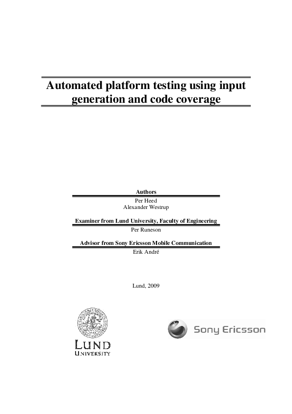Pdf Automated Platform Testing Using Input Generation And Code Coverage 3054