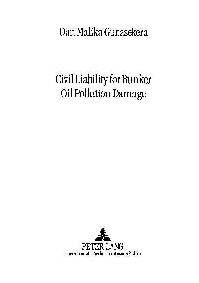 (PDF) Civil Liability for Bunker Oil Pollution Damage