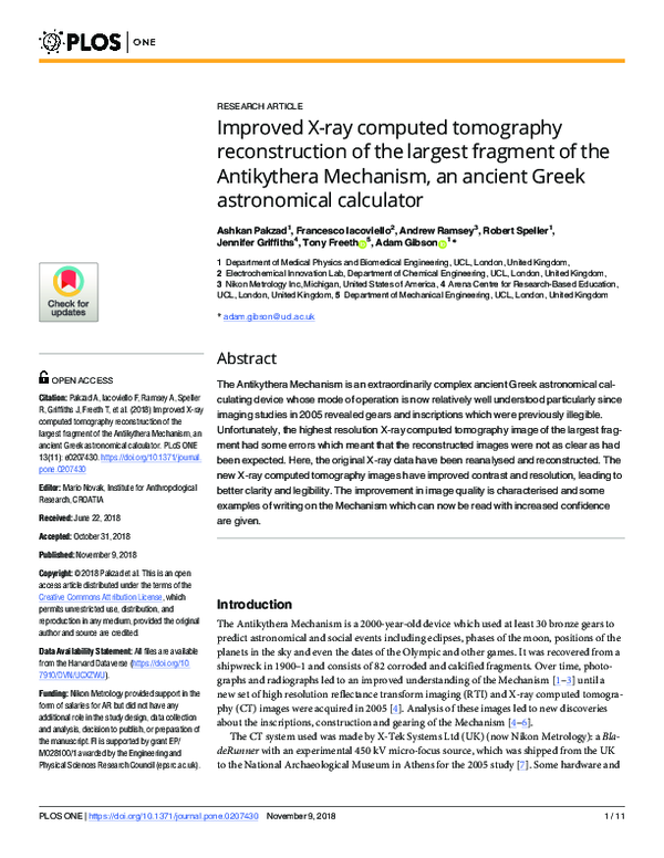 (PDF) Improved X-ray computed tomography reconstruction of the largest ...