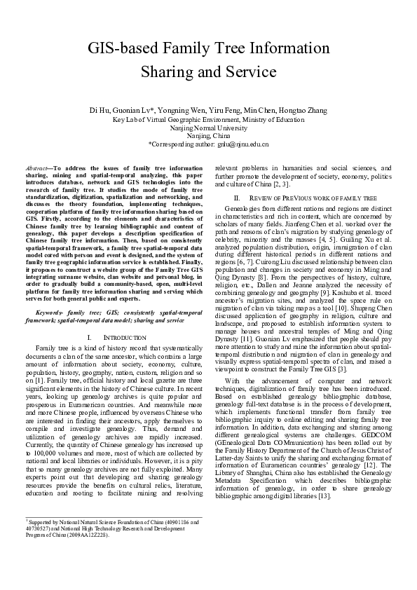 (PDF) GIS-based family tree information sharing and service
