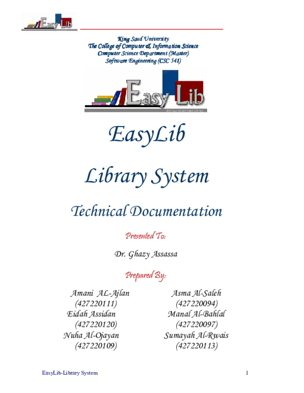(PDF) EasyLib Library System