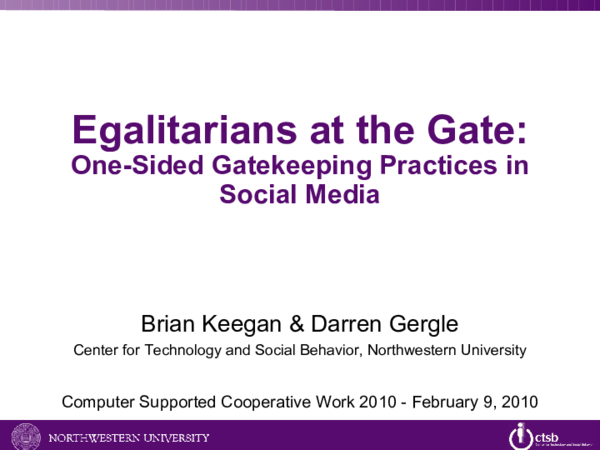 (PPT) Egalitarians at the Gate: One-Sided Gatekeeping Practices in ...