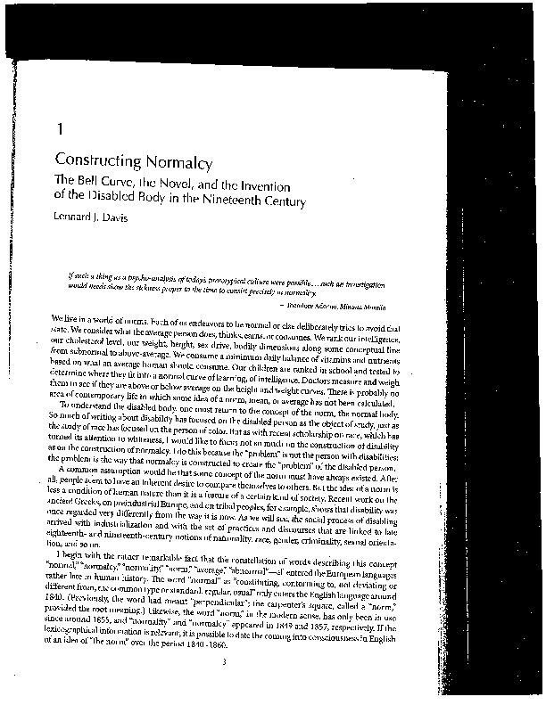 (PDF) Constructing normalcy