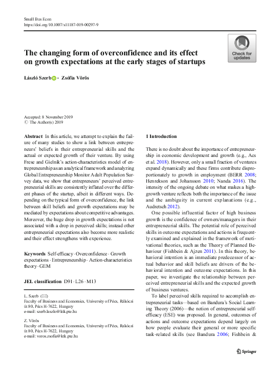 (PDF) The changing form of overconfidence and its effect on growth ...