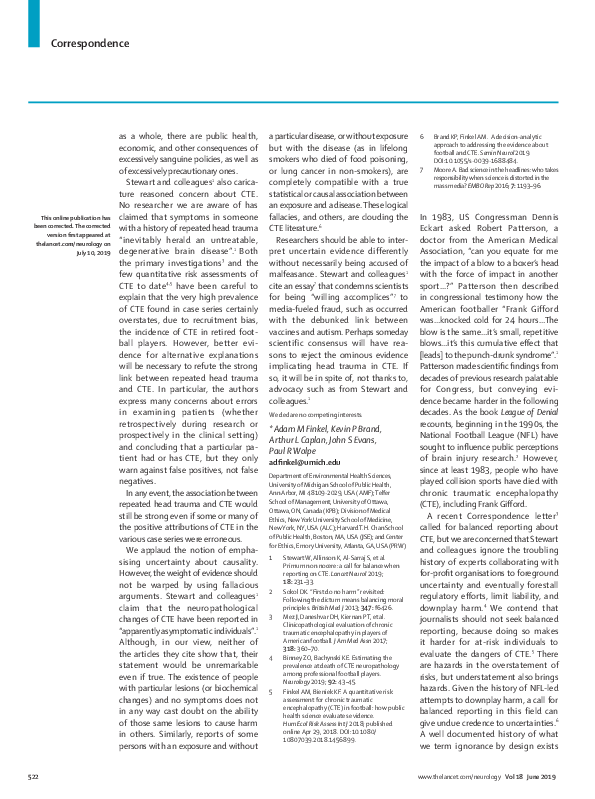 (PDF) First report the findings: genuine balance when reporting CTE