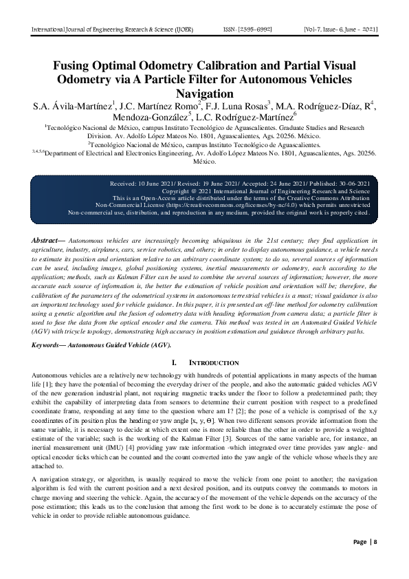 (PDF) Fusing Optimal Odometry Calibration and Partial Visual Odometry ...