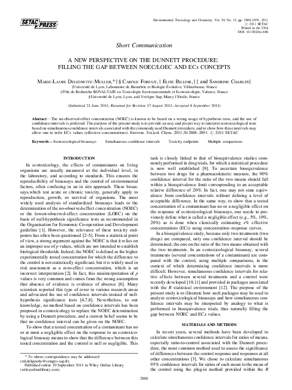 (PDF) A new perspective on the Dunnett procedure: Filling the gap ...