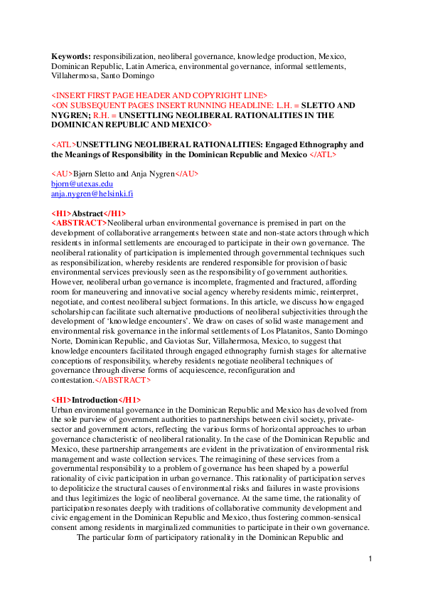 (PDF) Unsettling Neoliberal Rationalities: Engaged Ethnography and the ...