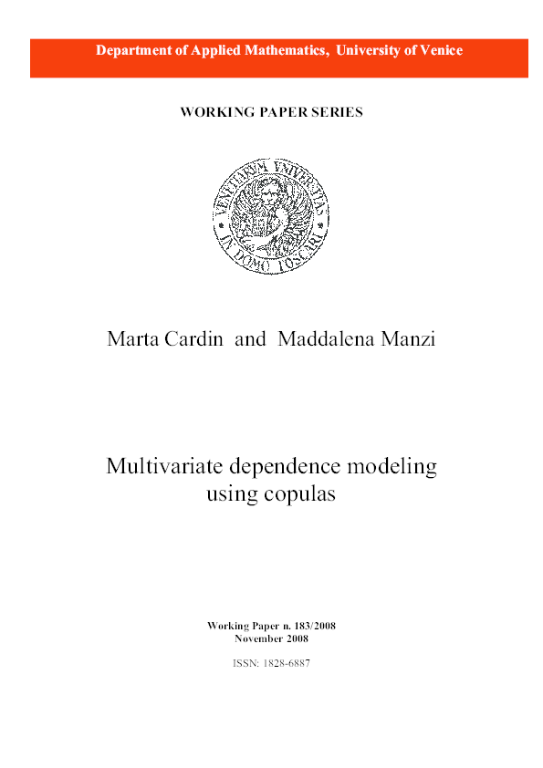 (PDF) Multivariate dependence modeling using copulas