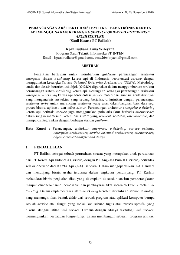 (PDF) Perancangan Arsitektur Sistem Tiket Elektronik Kereta Api ...