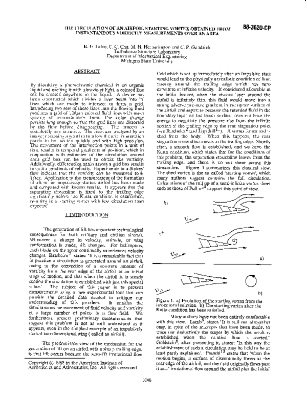 (PDF) The circulation of an airfoil starting vortex obtained from ...