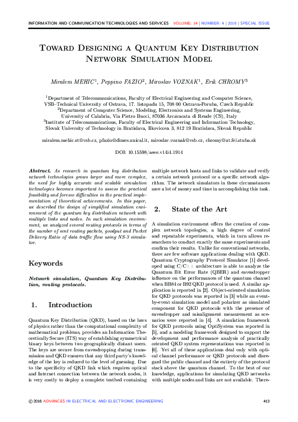 (PDF) Toward Designing a Quantum Key Distribution Network Simulation Model