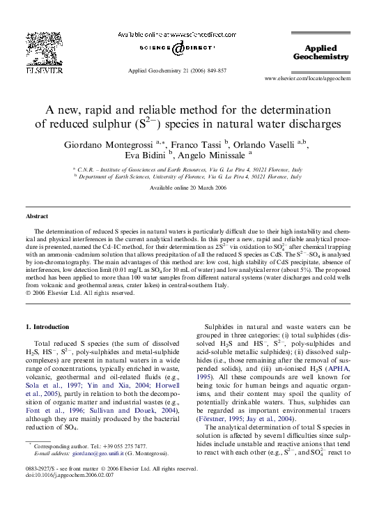 (PDF) A new, rapid and reliable method for the determination of reduced ...