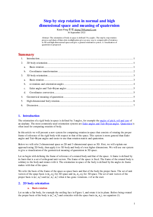 (PDF) Step by step rotation in normal and high dimensional space and ...